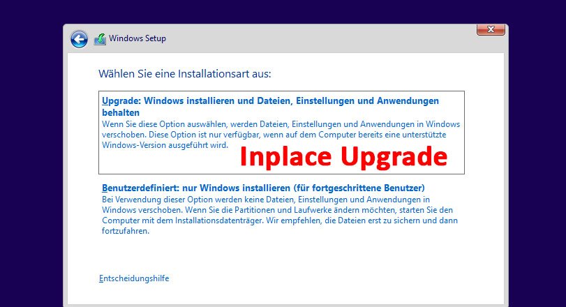 Inplace Upgrade durchführen (Windows „überinstallieren“) – so geht's