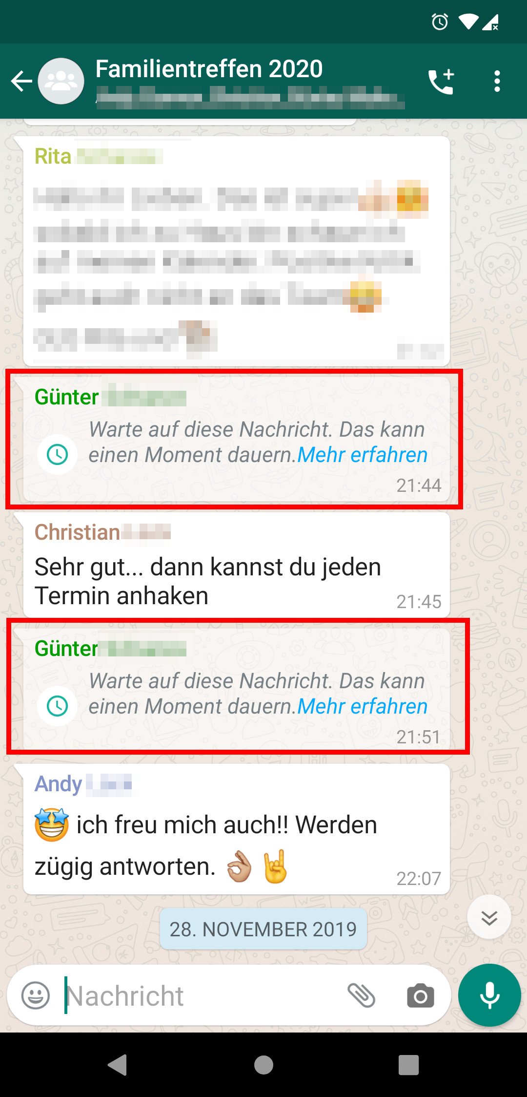 Warte Auf Diese Nachricht Das Kann Einen Moment Dauern