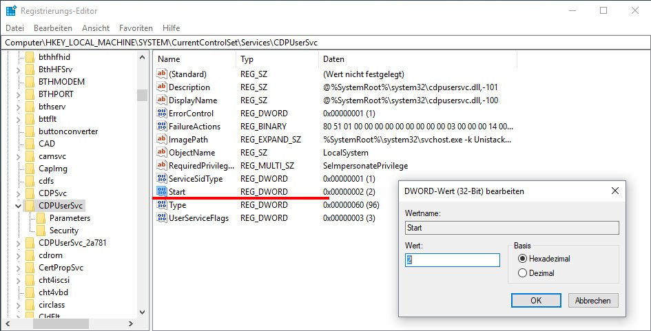 Was ist CDPUserSvc? – Dienst stürzt andauernd ab (Windows)