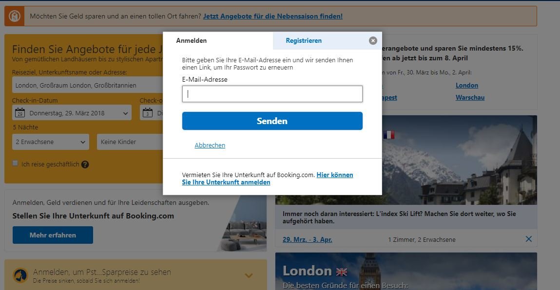 Booking.com-Login: Kostenlos anmelden