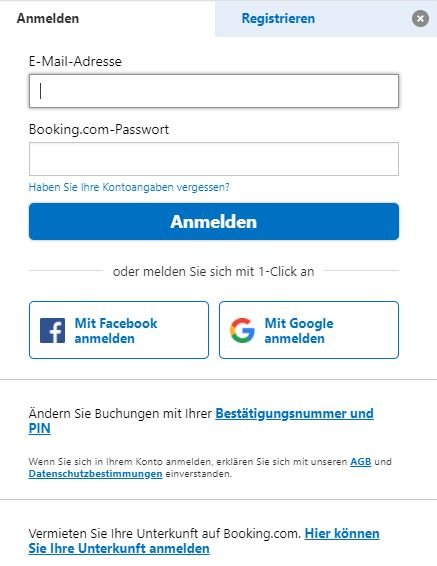 Booking.com-Login: Kostenlos anmelden
