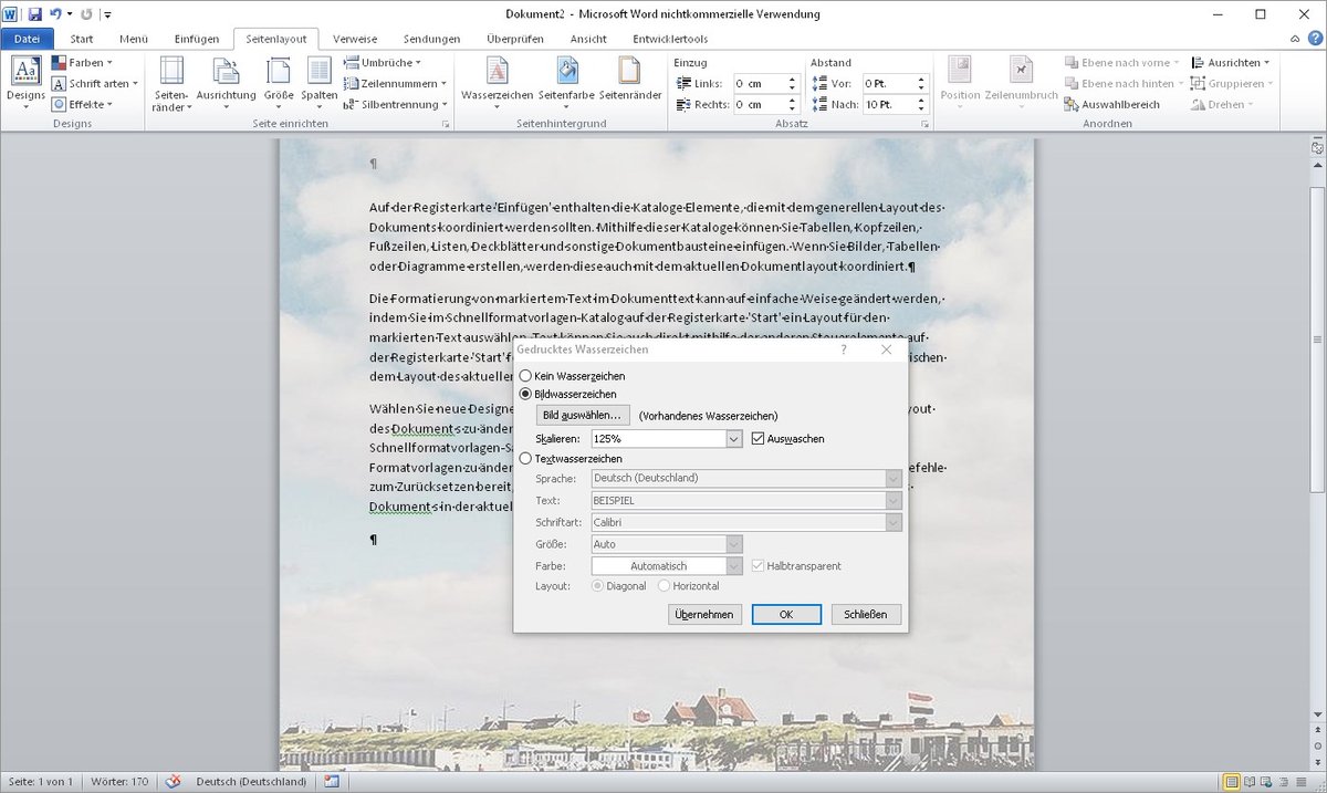 Word: Hintergrundbild in die Seiten einfügen – so geht’s