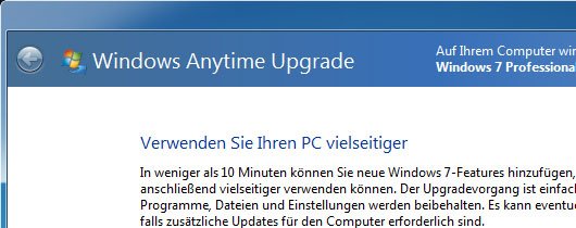 Windows 7: Anytime Upgrade durchführen – so geht's