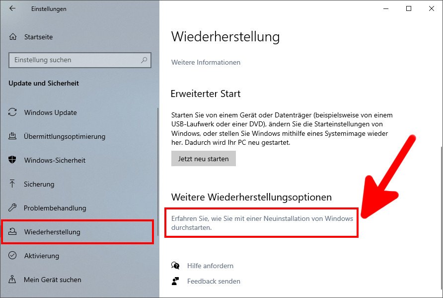 Windows 10 auf Werkseinstellungen zurücksetzen (mit/ohne ...