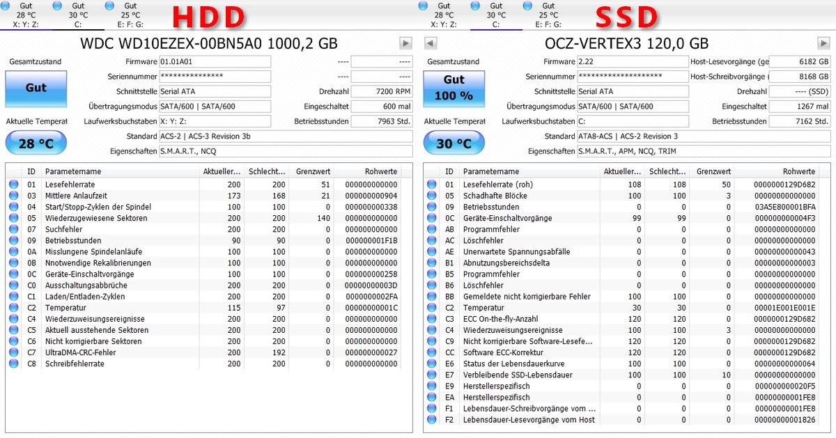 SMART-Werte auslesen: Zustand von HDD und SSD anzeigen