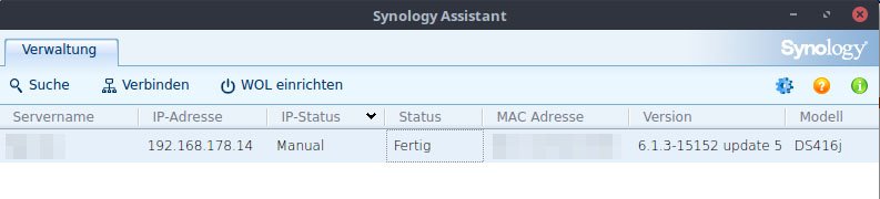 Synology-NAS: Login auf Diskstation