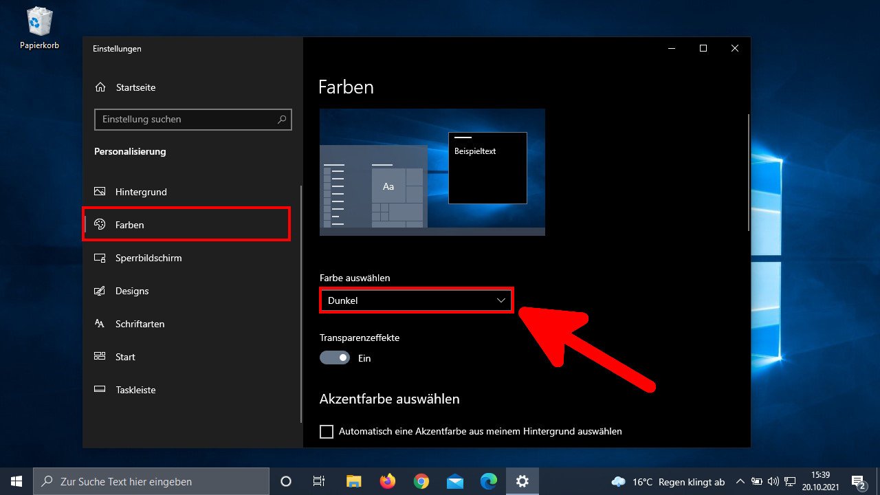 Wie Dark-Mode in Windows 10 aktivieren/deaktivieren?