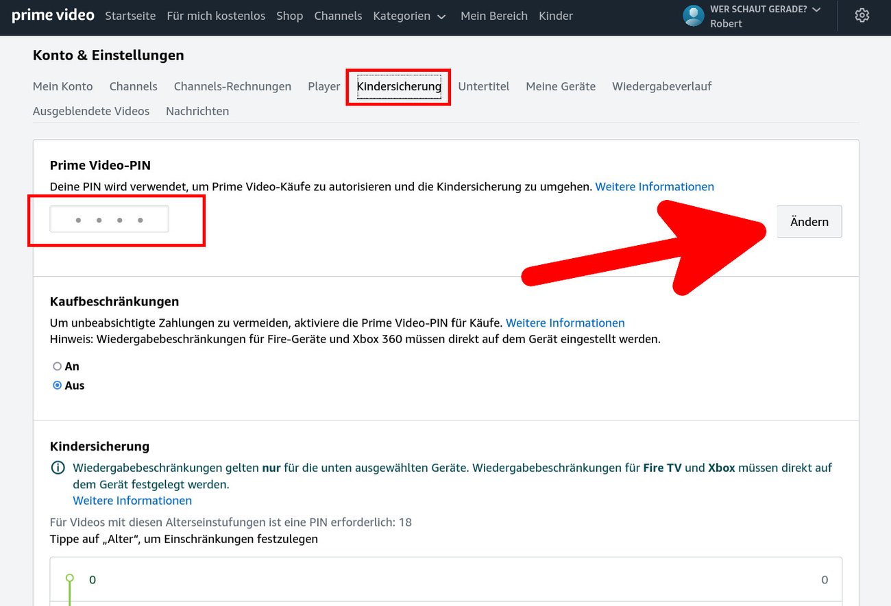 Amazon Video: PIN einrichten, ändern oder deaktivieren