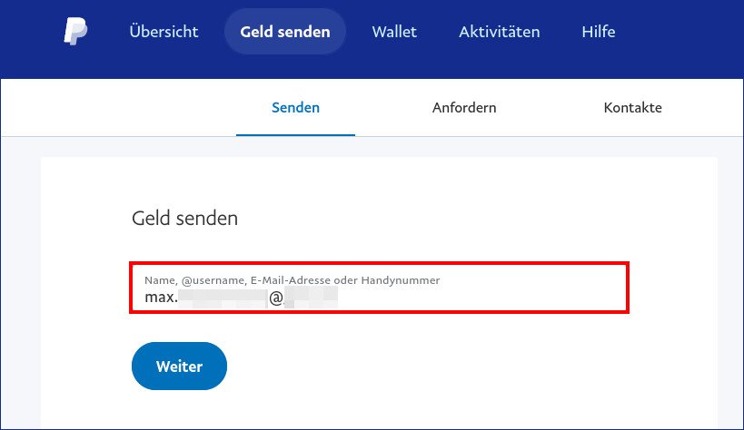PayPal: Geld an Freunde/Familie senden (kostenlos)