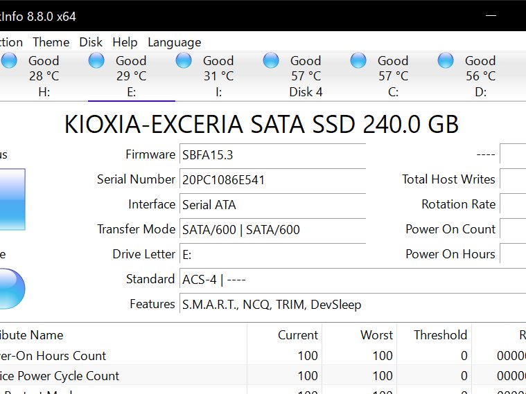 Critical Disk Info Festplatte Testen » Mit CrystalDiskInfo » Leichte