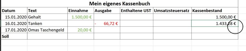 Mit Excel ein eigenes Kassenbuch erstellen – so gehts