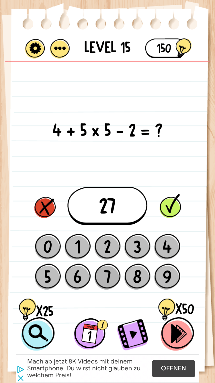 Brain Test: Level 11 bis Level 20 - Lösungen