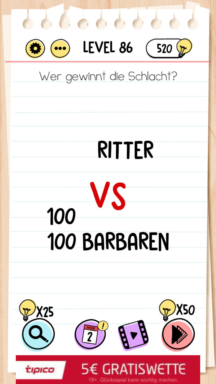 Brain Test: Level 81 bis Level 90 - Lösungen