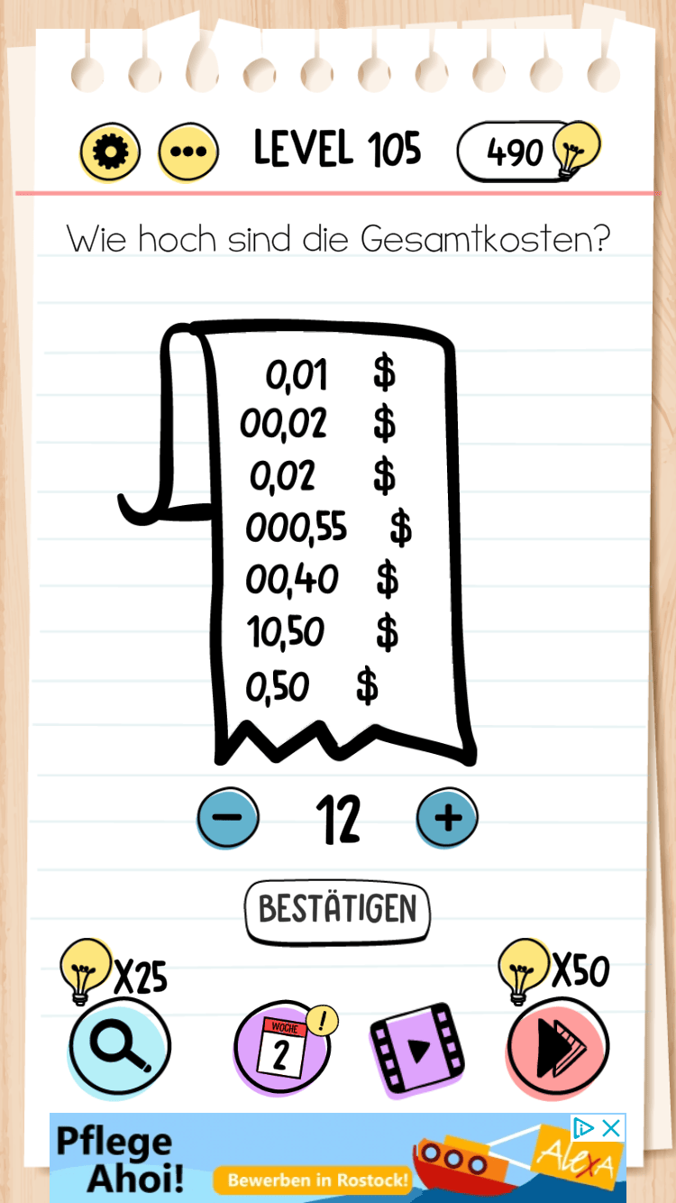 Brain Test: Level 101 bis Level 110 - Lösungen