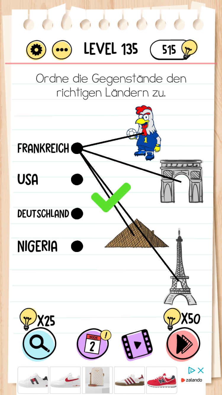 Brain Test: Level 131 bis Level 140 - Lösungen