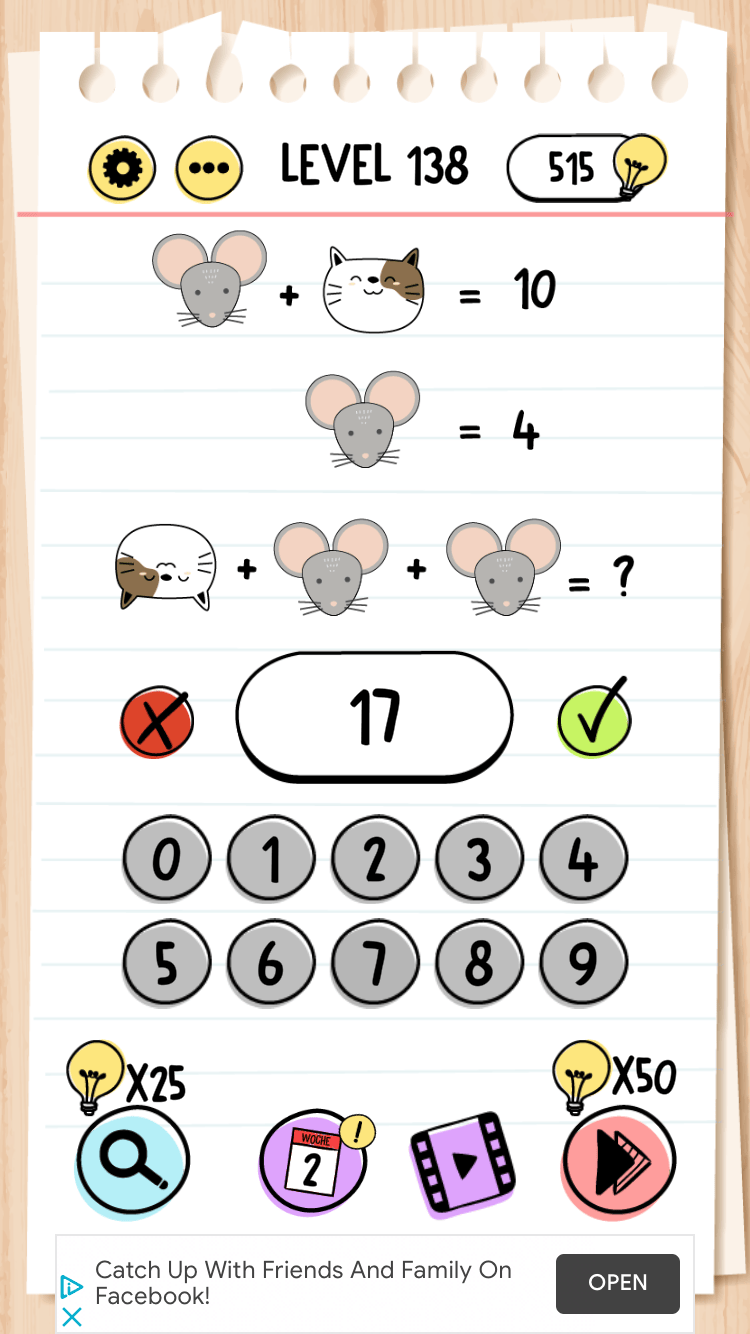 Brain Test: Level 131 bis Level 140 - Lösungen