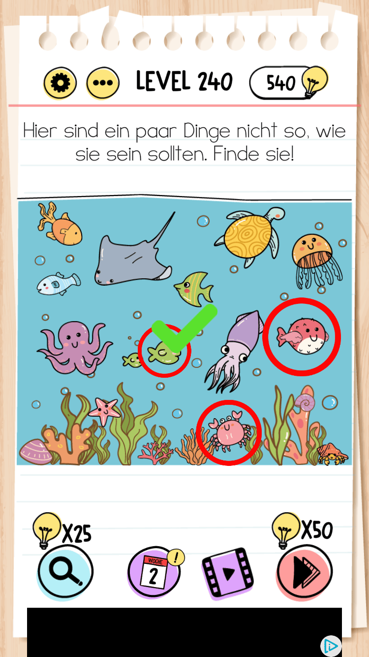 Brain Test: Level 231 bis Level 240 - Lösungen