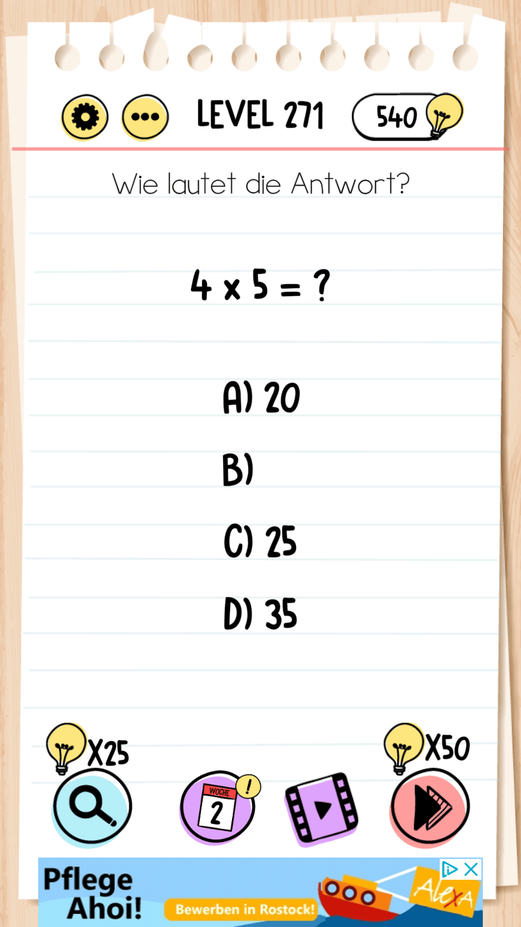 Brain Test: Level 271 bis Level 280 - Lösungen