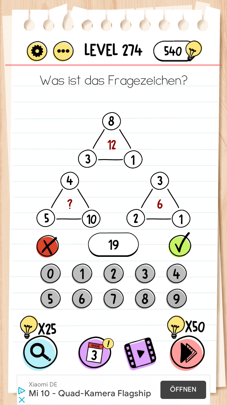 Brain Test: Level 271 bis Level 280 - Lösungen
