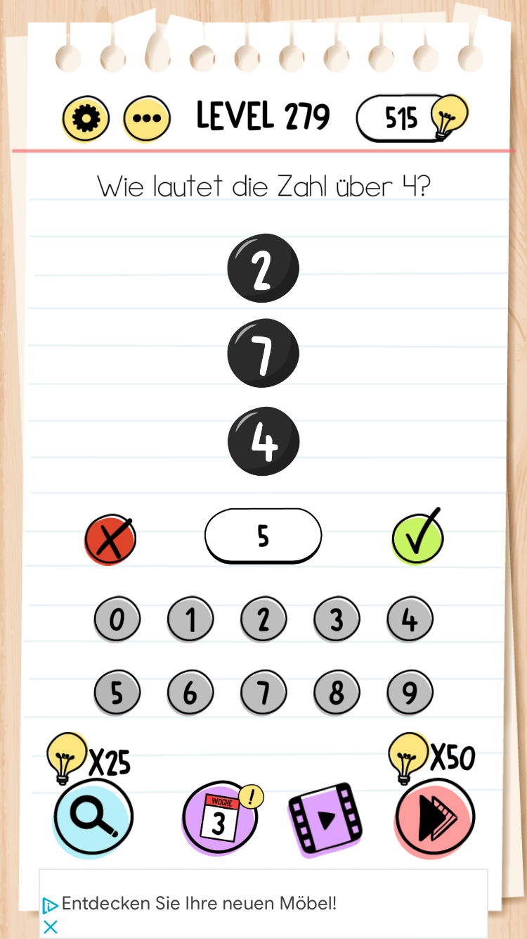 Brain Test: Level 271 bis Level 280 - Lösungen