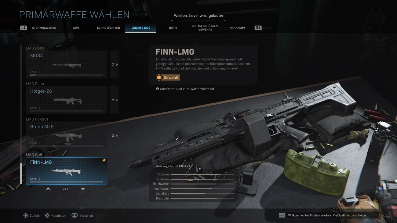 CoD Modern Warfare: Finn-LMG - Aufsätze, Werte und Loadout