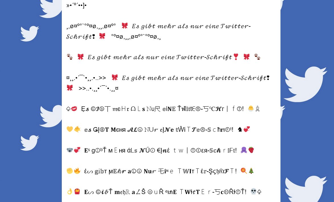 Twitter-Fonts: Schriftarten für Tweets, Header und Profil