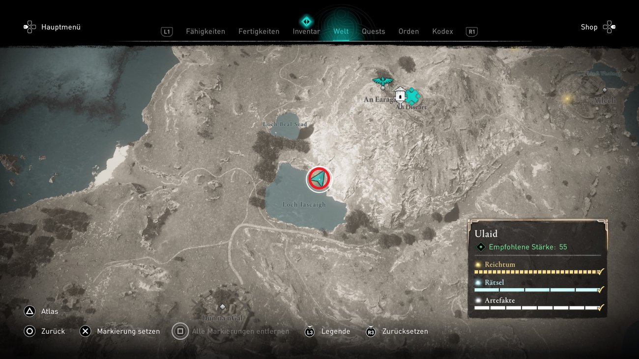 Ulaid-Schatzkarte - Fundort und Lösung