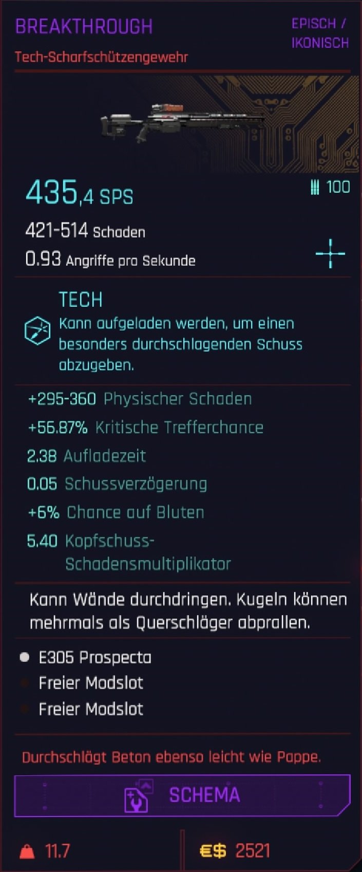 Breakthrough (Scharfschützengewehr) - Fundort in Cyberpunk 2077