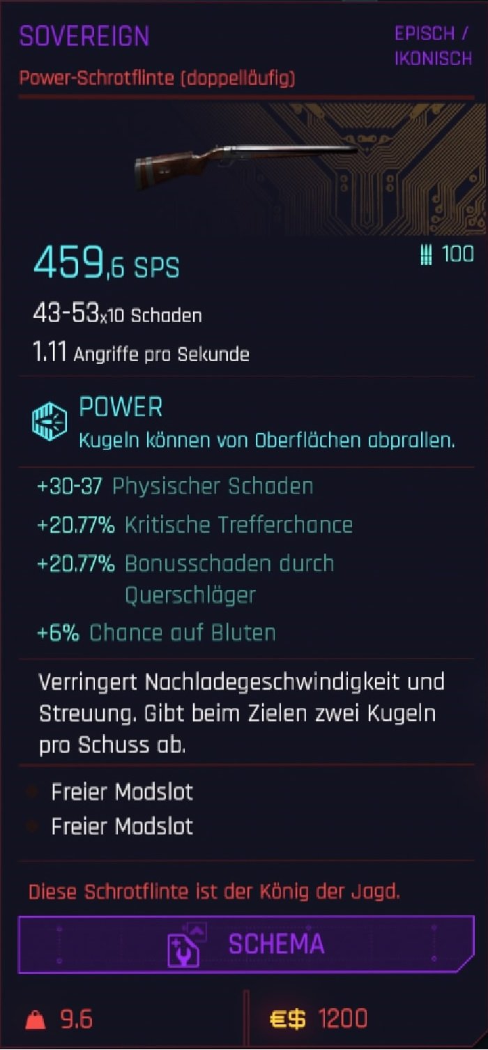 Sovereign (Schrotflinte) - Fundort in Cyberpunk 2077