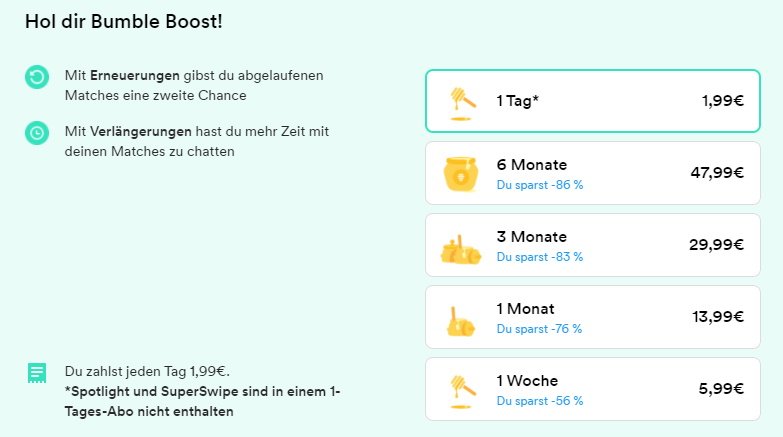 Bumble: Kosten im Überblick & das geht kostenlos
