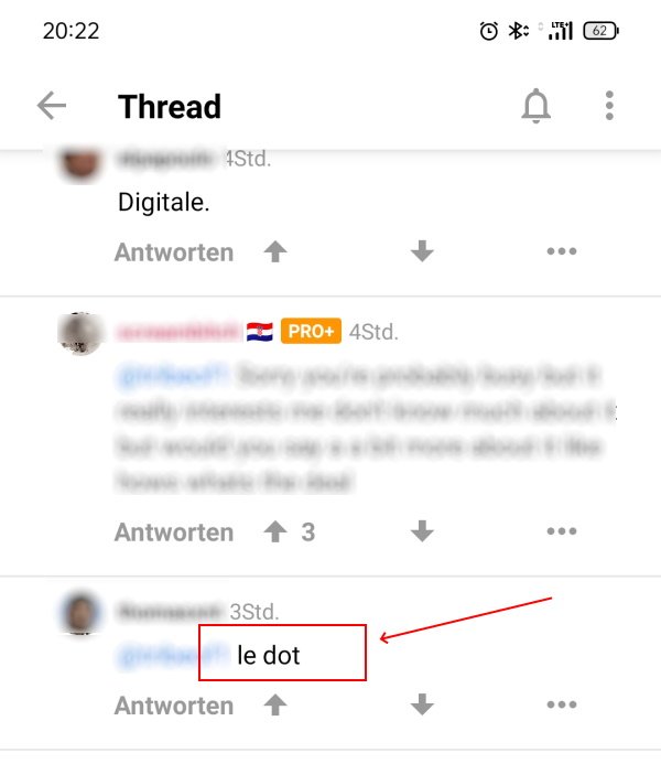 .: Warum kommentiert man mit einem Punkt („le dot“)?