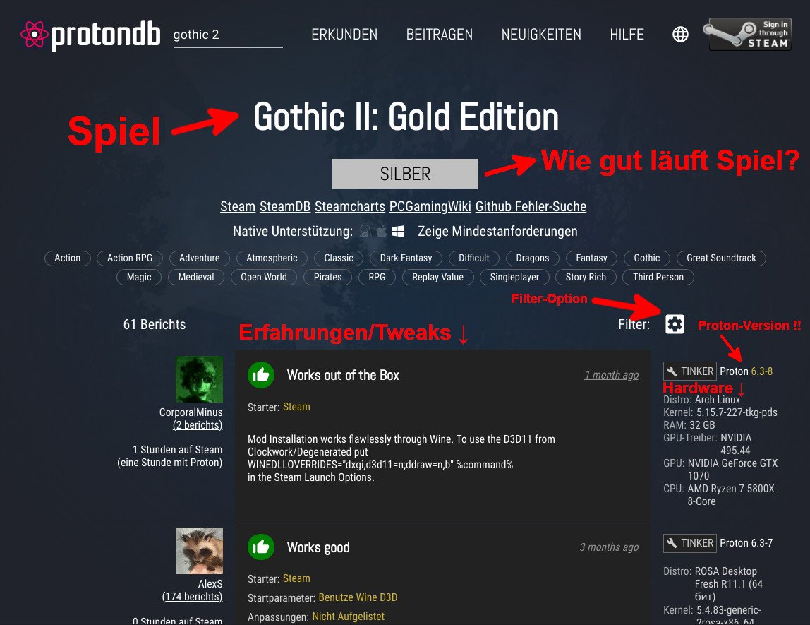 Was ist ProtonDB? Wie nutzen?