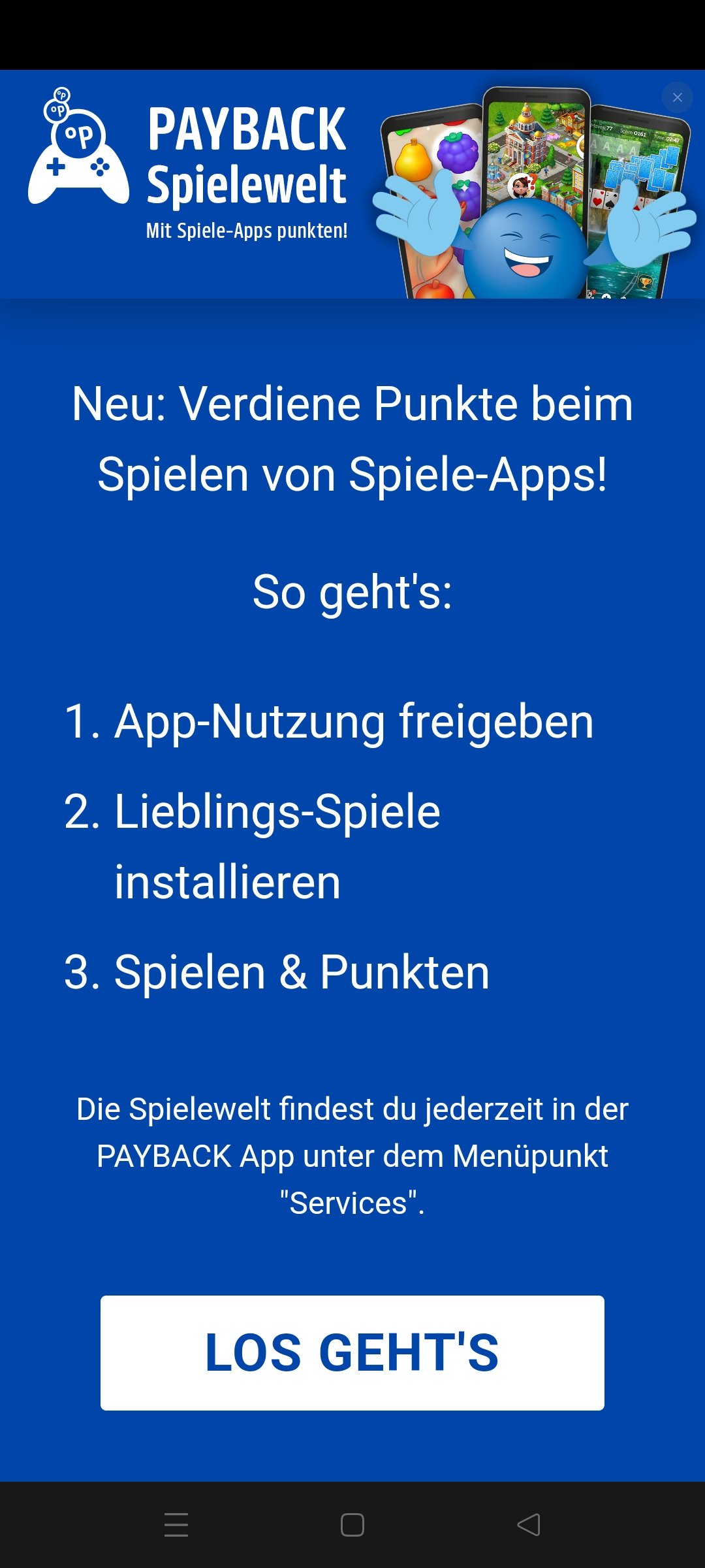 Payback Spielewelt: Punkte durch Spiele sammeln - so gehts