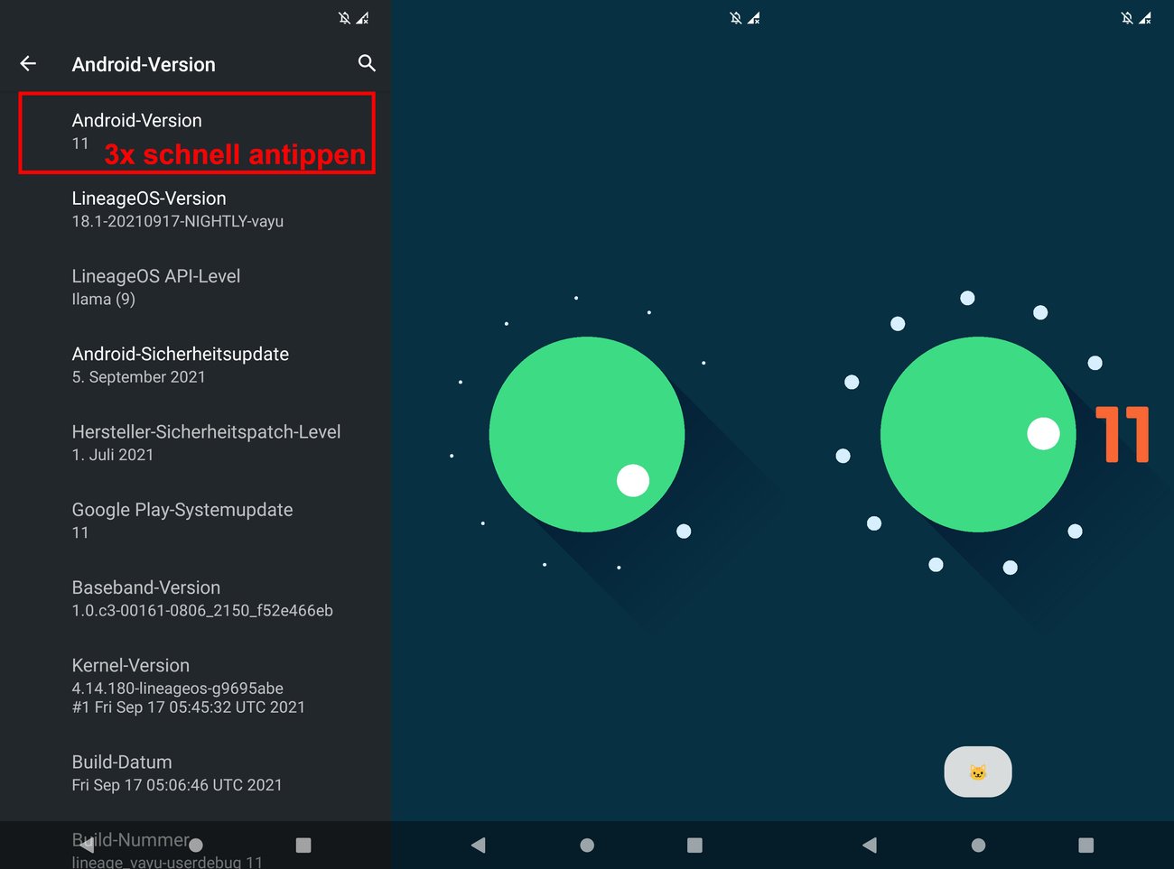 Android 11: Easter-Egg anzeigen