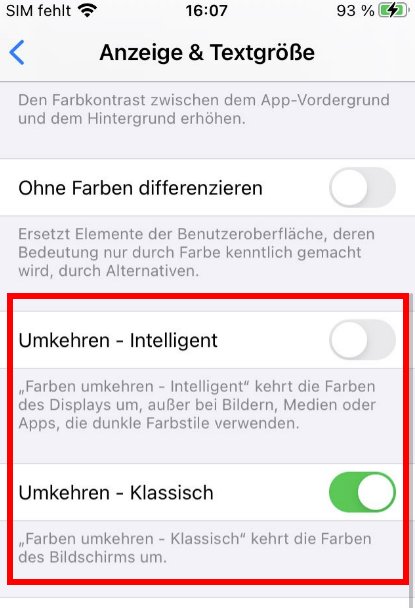 iPhone: Farben umkehren – so gehts und das bringts