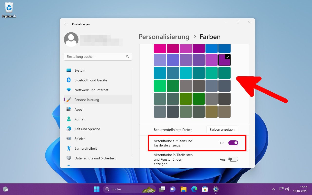 Windows 11: Farbe der Taskleiste ändern – so geht's