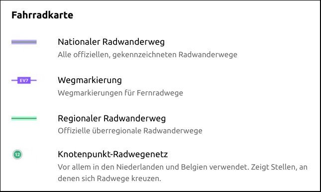 Komoot-Legende: Das bedeuten die Symbole