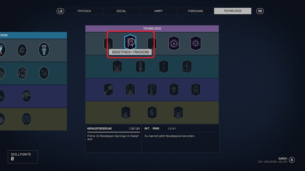Starfield: Jetpack benutzen & Boostpack aktivieren