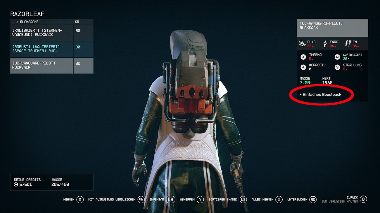 Starfield: Jetpack benutzen & Boostpack aktivieren