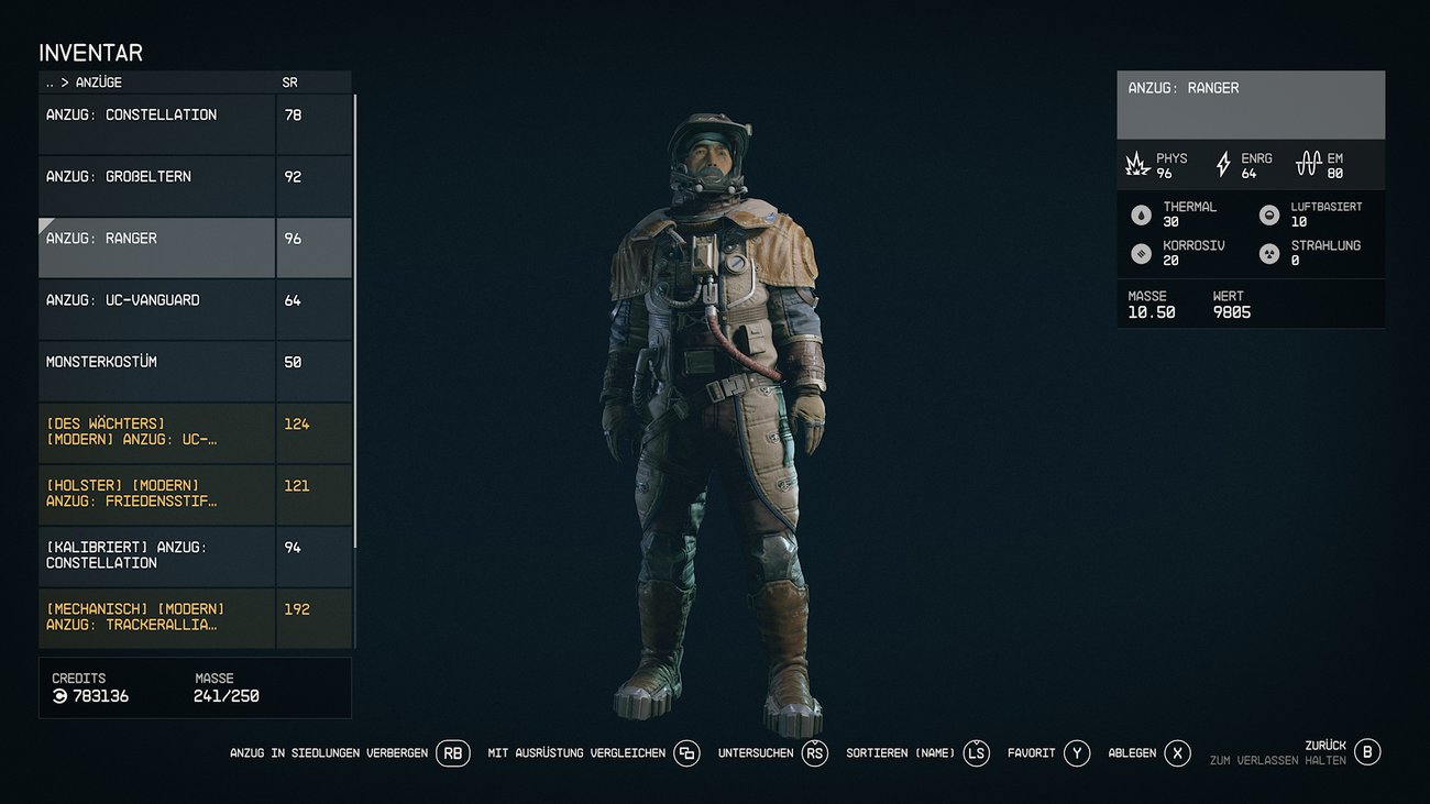 Starfield: Beste Rüstungen, Raumanzüge & einzigartige Sets