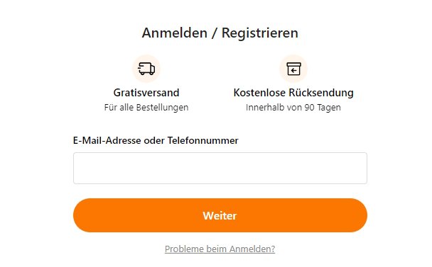 Temu Login: Anmeldung im Online-Shop