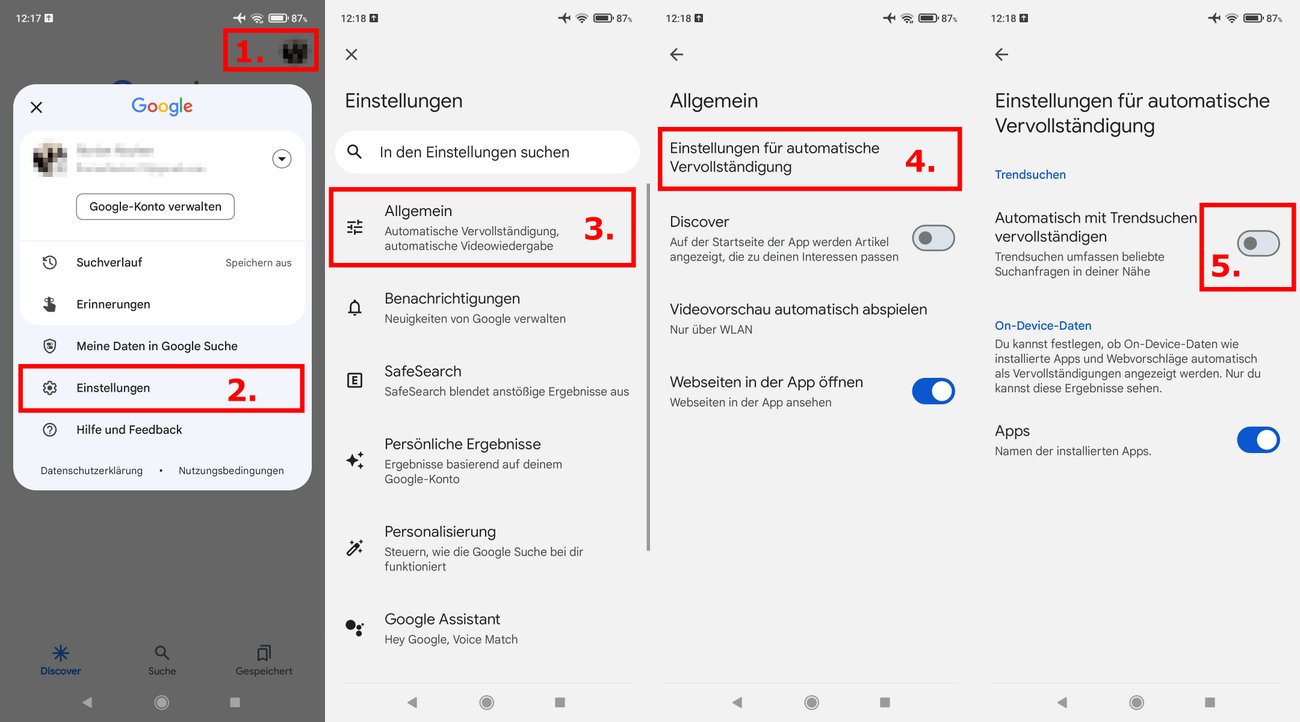 Trends bei Suchanfragen deaktivieren – so geht's