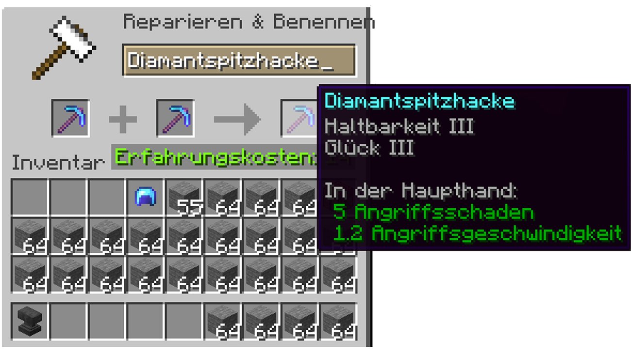 Minecraft: Amboss craften und benutzen