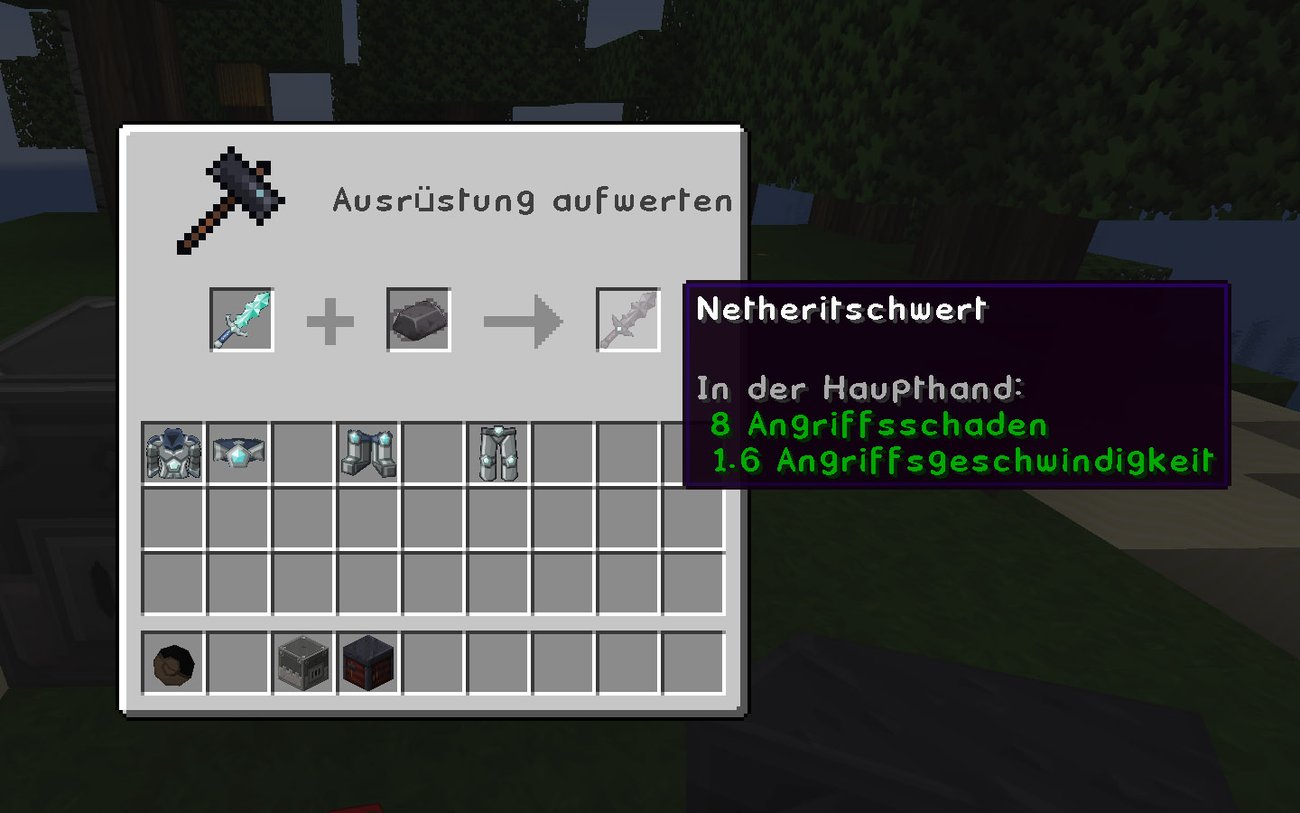 Minecraft: Netherite-Rüstung, -Schwert und -Tools craften