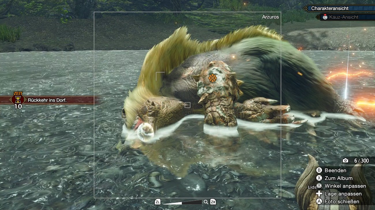 MH Rise: Bombadgy-Gas & schlafendes Arzuros fotografieren