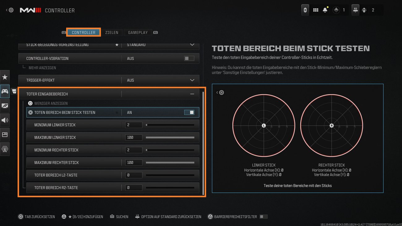 Mw3 Einstellungen Ps5