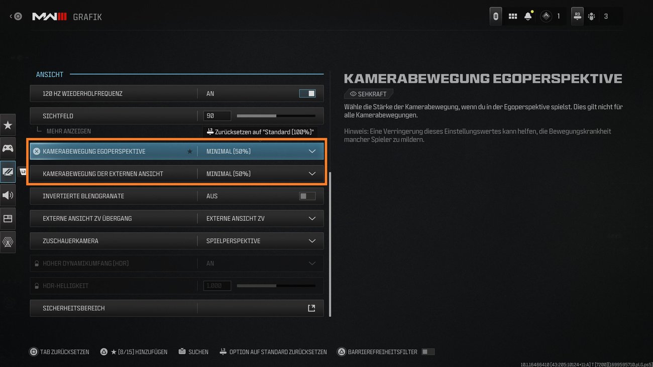 Mw3 Einstellungen Ps5