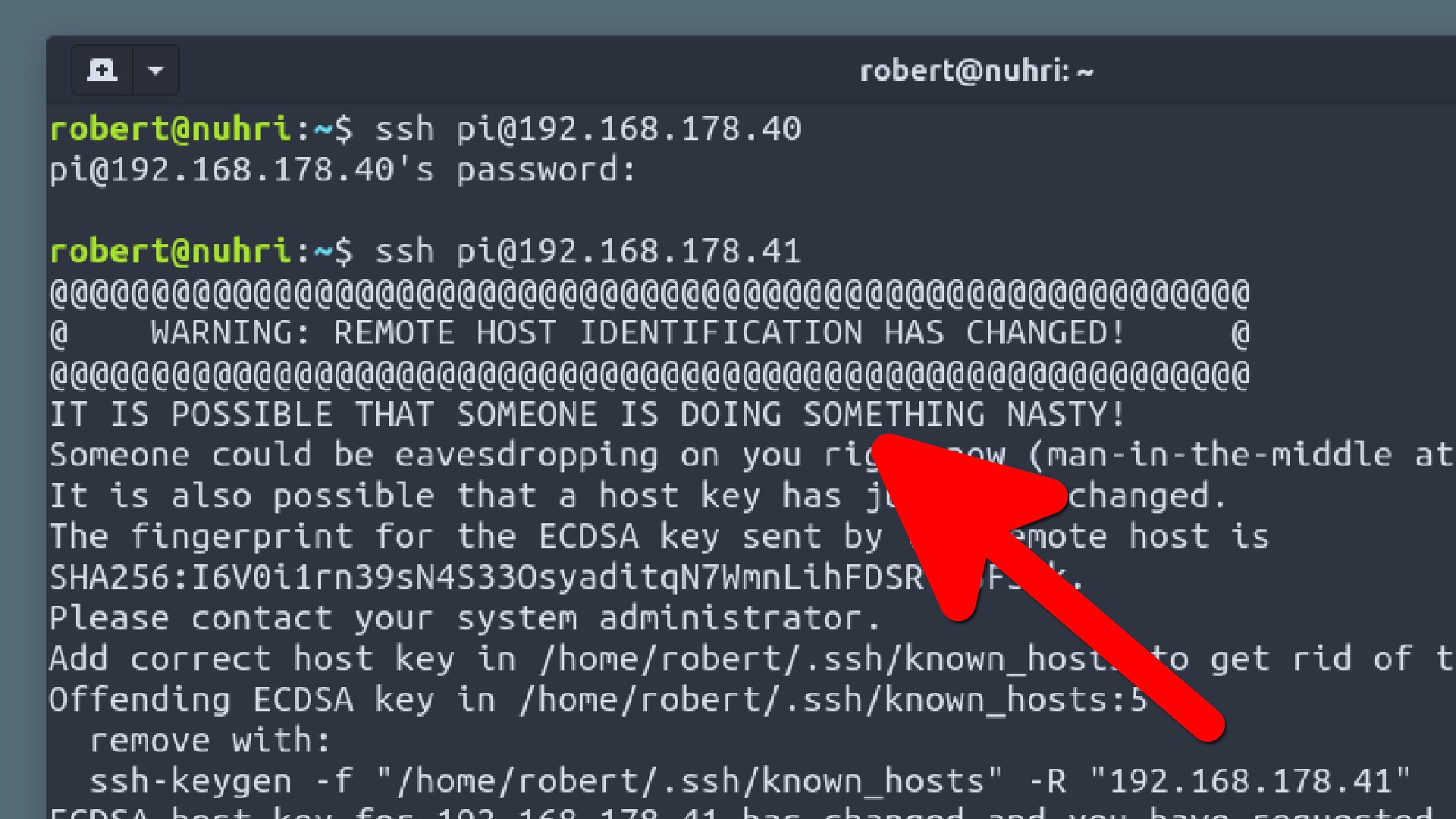 Lösung: „Warning: Remote Host Identification has changed“ (SSH)