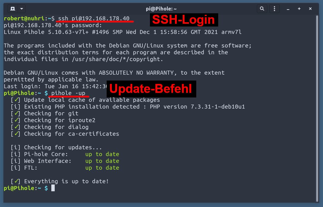Pi-Hole auf neue Version updaten (auch BETA) – so geht's