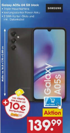 Netto verkauft neues Samsung-Smartphone mit großem Akku zum Sparpreis
